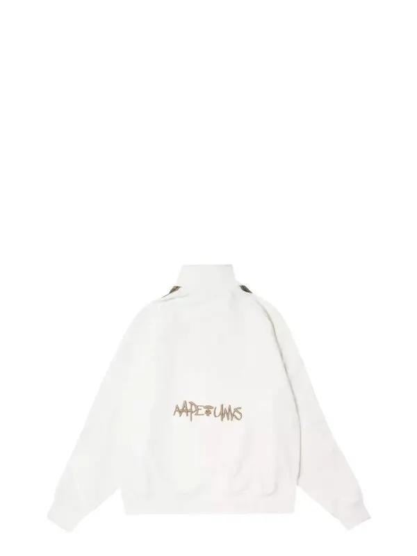 AAPE BY *A BATHING APE Moonface-embroidered Zip-up Sweatshirt - White