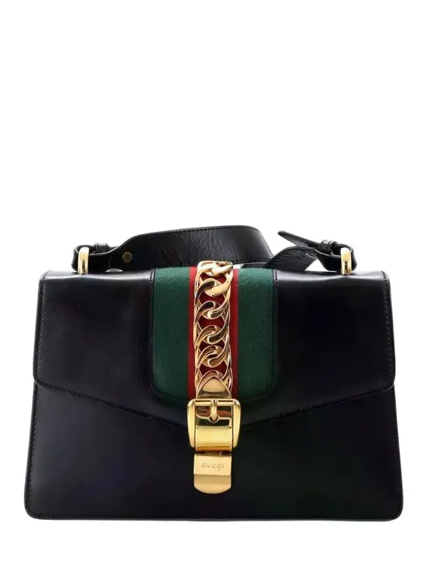 Gucci Sylvie Leather Small Shoulder Bag - Black