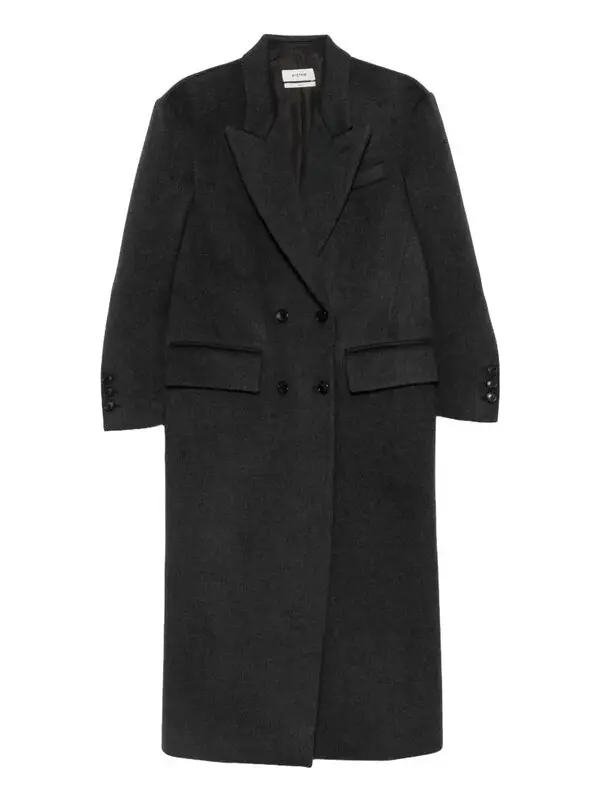 SYSTEM Double-breasted Peak-lapel Coat - Grey