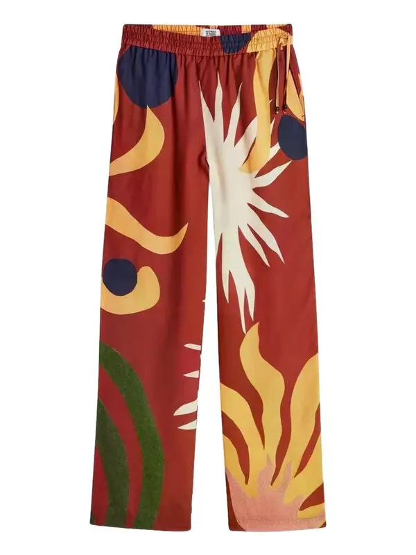 Scotch & Soda Graphic Print Drawstring Trousers - Red