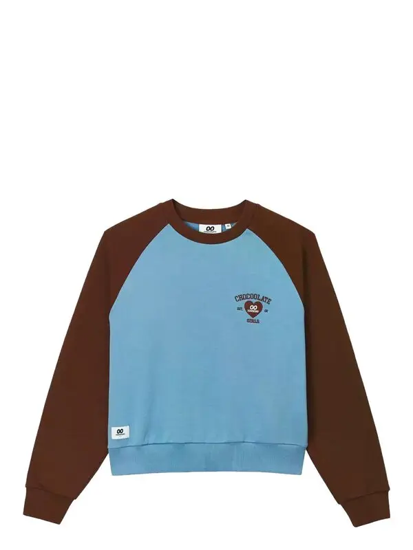 CHOCOOLATE Logo Print Raglan Sleeve Sweater - Blue