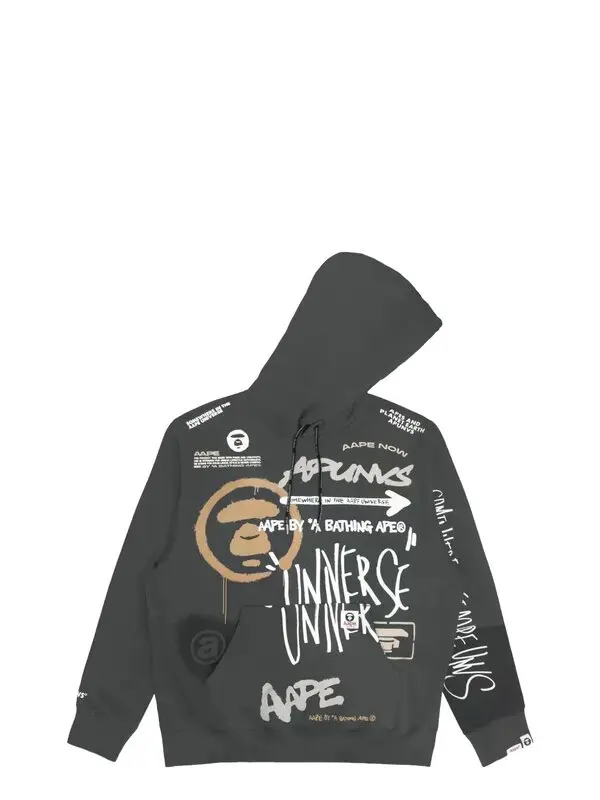 AAPE BY *A BATHING APE Graffiti Print Hoodie - Grey