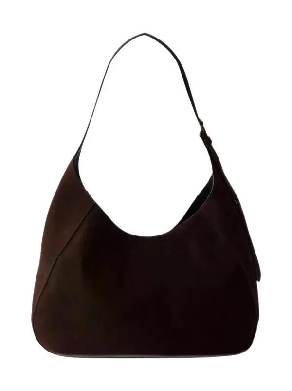 Prada Large Suede Shoulder Bag - Brown