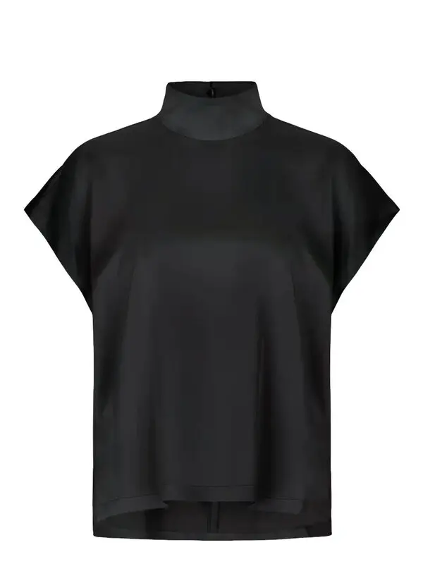 DRYKORN Satin Stand-up Collar Blouse - Black