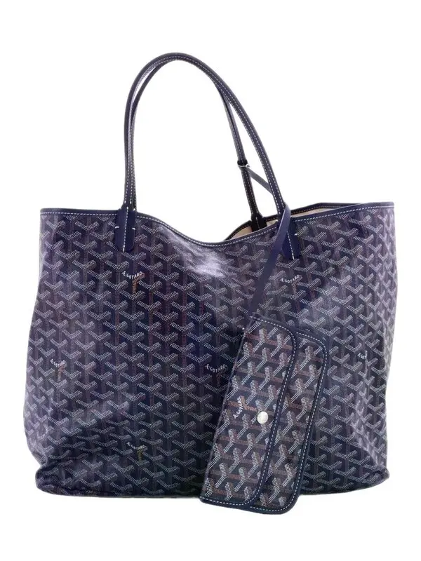 Goyard Saint Louis Coated Canvas Gm Tote Bag - Blue