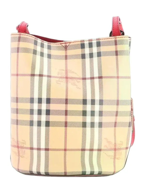 Burberry Lorne Haymarket Coated Canvas Small Bucket Bag - Red