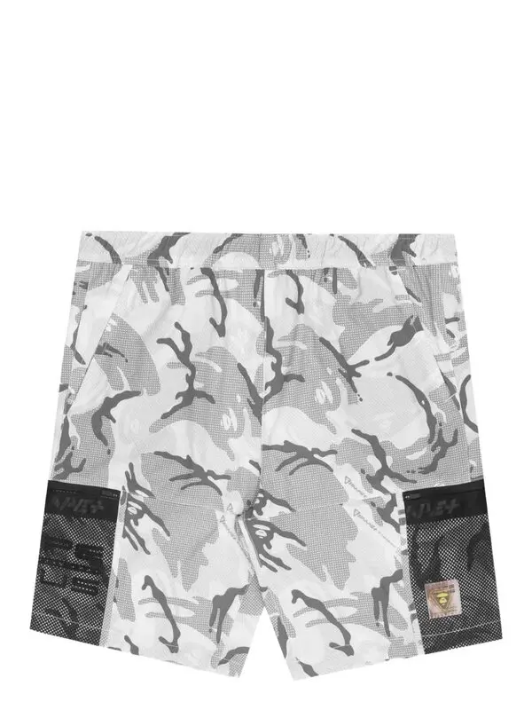 AAPE BY *A BATHING APE Camouflage Print Mesh Panel Shorts - White