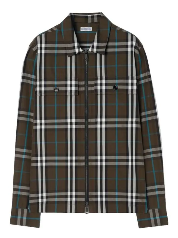 Burberry Check Cotton Overshirt - Snug Brown