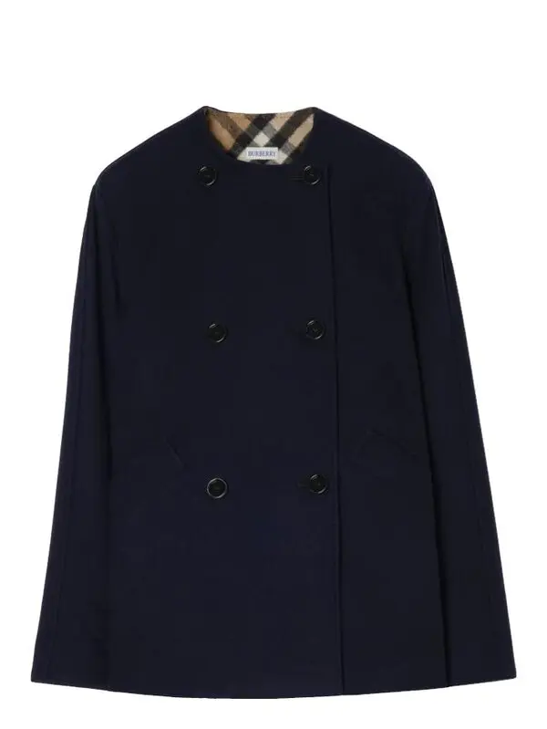 Burberry Cashmere Pea Coat - Navy