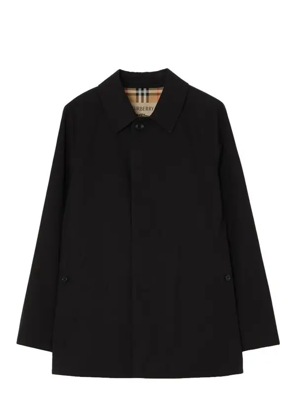 Burberry Camden Gabardine Car Coat - Black