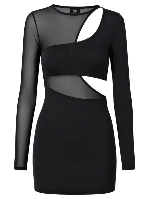 OW Kari Mesh Mini Dress - Black