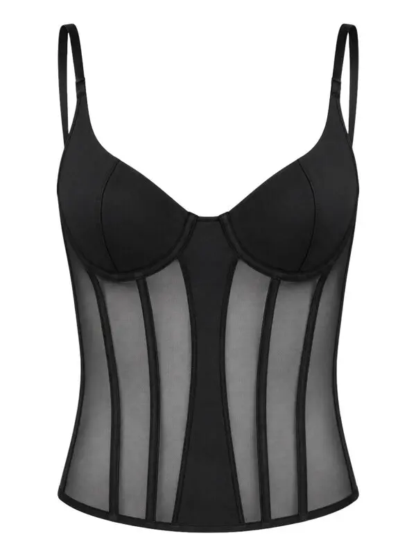 OW Sivara Mesh Corset Top - Black