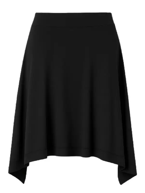 CONQUISTA Asymmetric Flared Skirt - Black