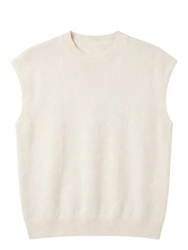 BRODIE CASHMERE Tina Cashmere Tank - White