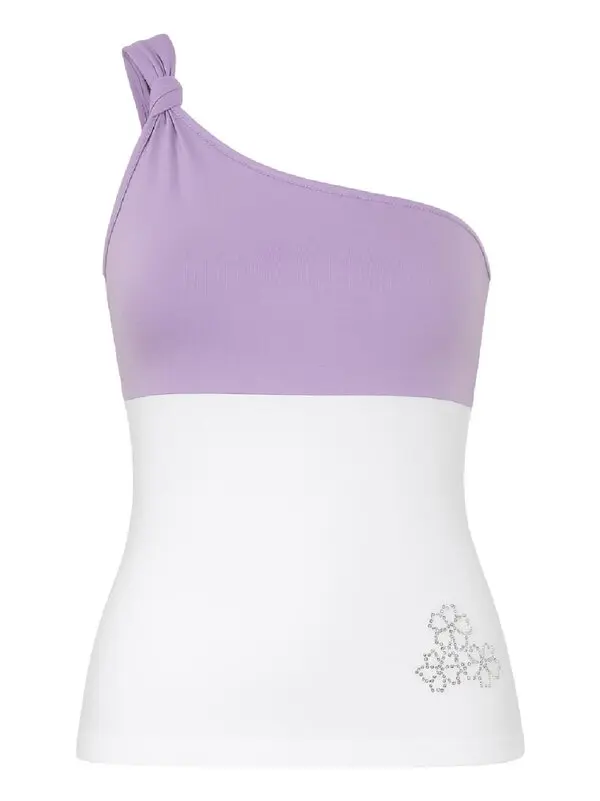 CONQUISTA Asymmetrical One-shoulder Jersey Top - White