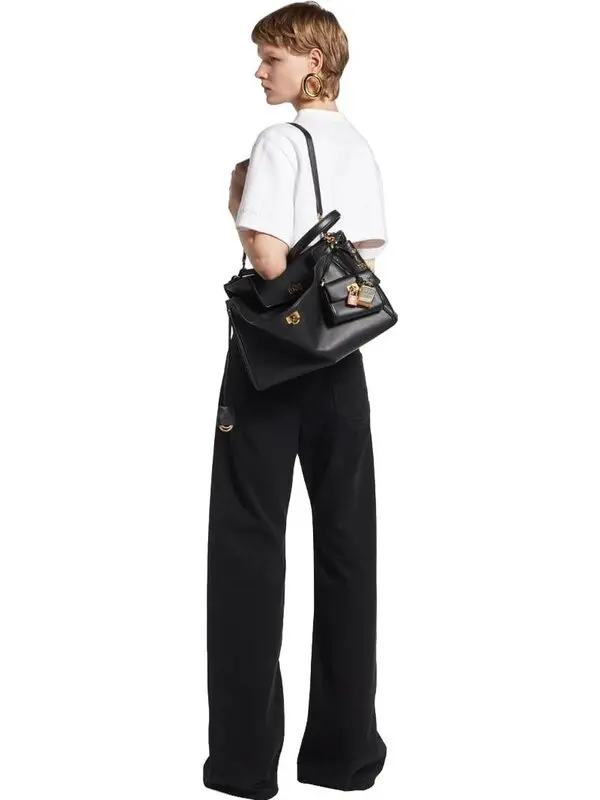 Balenciaga Rodeo Medium Tote In Smooth Calfskin Leather - Black