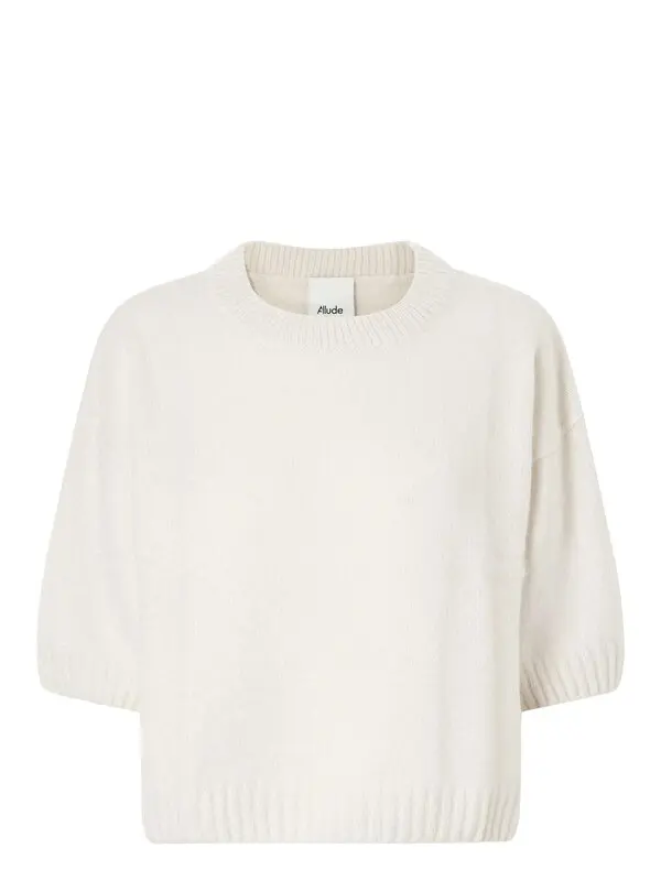 ALLUDE Cashmere And Silk-blend Sweater - Cream