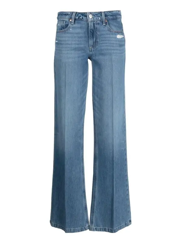 Paige Logo-patch Straight-leg Jeans - Blue