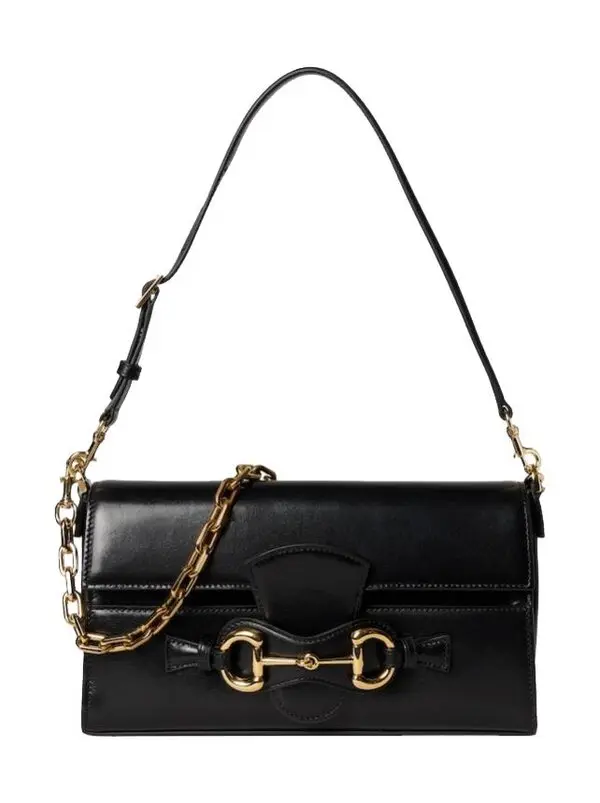 Gucci Horsebit Ristretto Shoulder Bag - Black