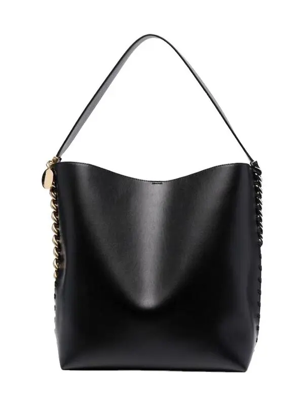 Stella McCartney Frayme Logo Charm Tote Bag - Black