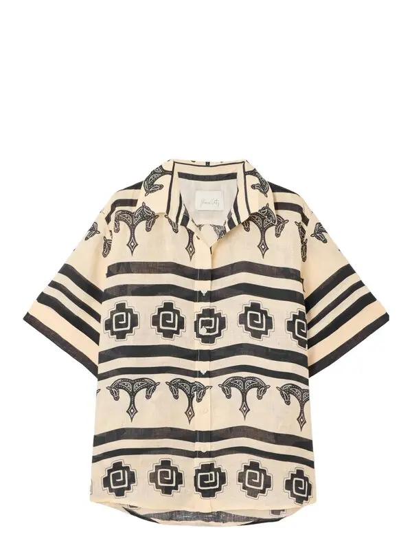 Johanna Ortiz Printed Linen Shirt - No