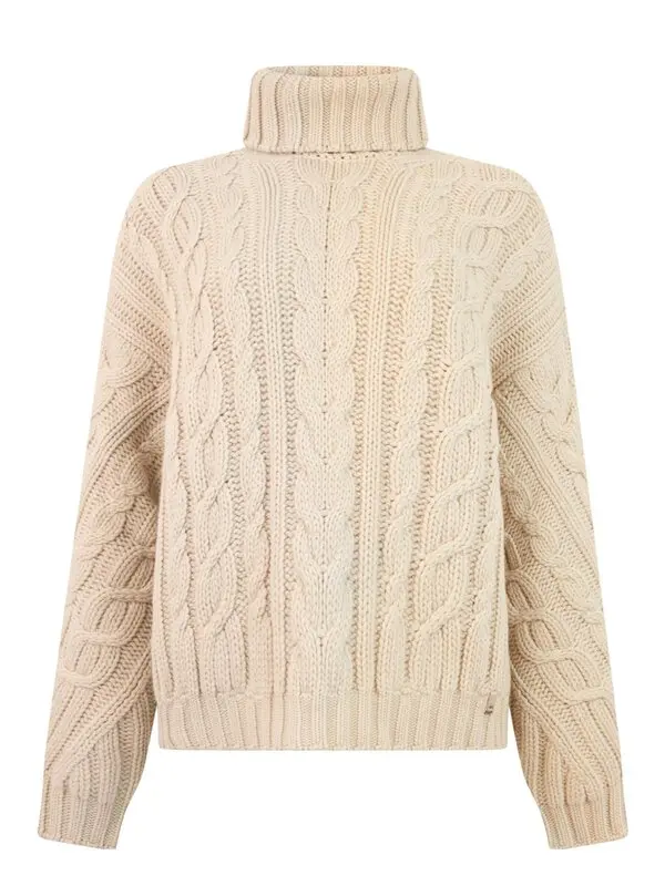 Herno Chunky Knit Turtleneck Sweater - Beige