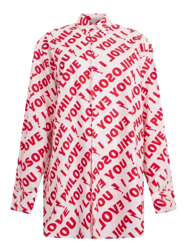 Philosophy Di Lorenzo Serafini Allover Logo Print Shirt - Red