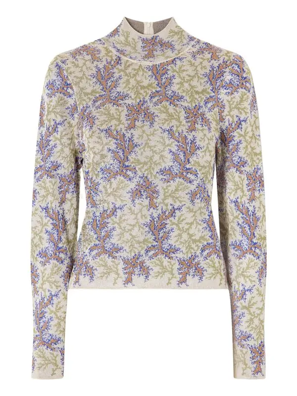 Rabanne High-neck Long-sleeve Knit Top - No
