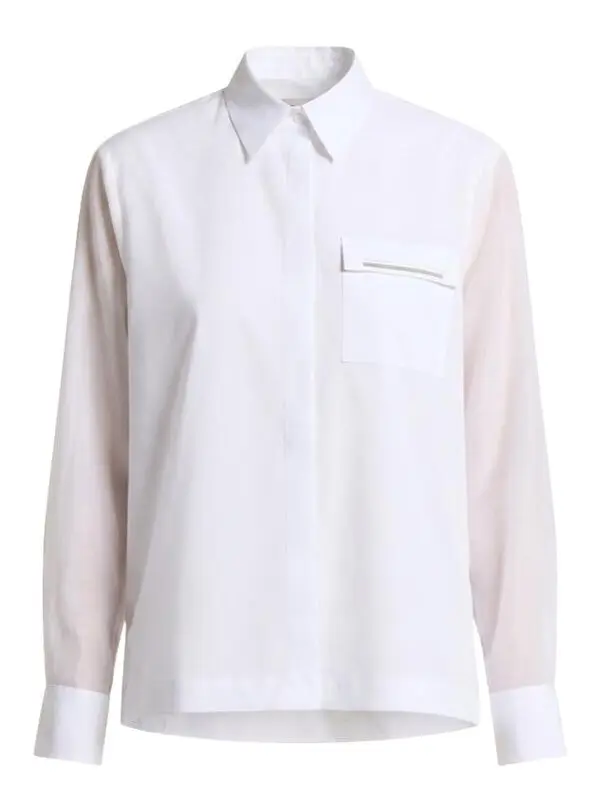 Peserico Long-sleeved Sheer Shirt - Flash White