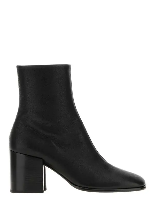 Dries Van Noten Square-toe Block Heel Zip-up Ankle Boots - Black