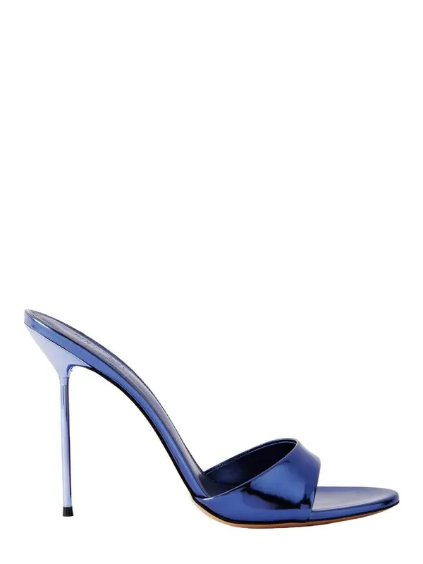 Paris Texas Stiletto Heel Mule Slide Sandals - Blue