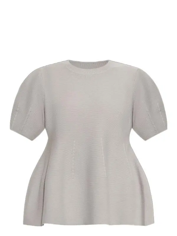 LISA YANG Mella Short-sleeve Knitted Top - Grey