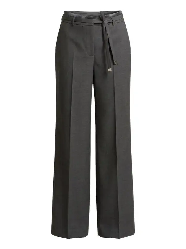 Peserico Belted Wide-leg Tailored Pants - Grey