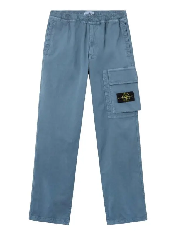 Stone Island Loose-fit Cargo Sweatpants With Drawstring Cuffs - Steel Blue
