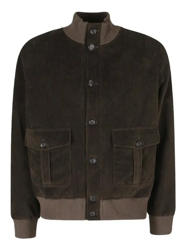 CIRCOLO 1901 Corduroy Stand-collar Jacket - Mud