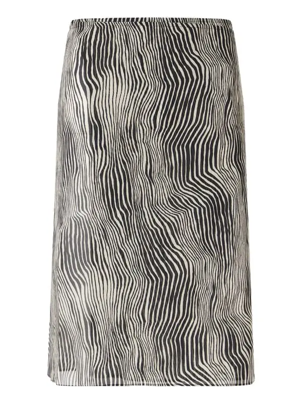 ST. AGNI Savannah Zebra-pattern Wrap Mini Skirt - Black
