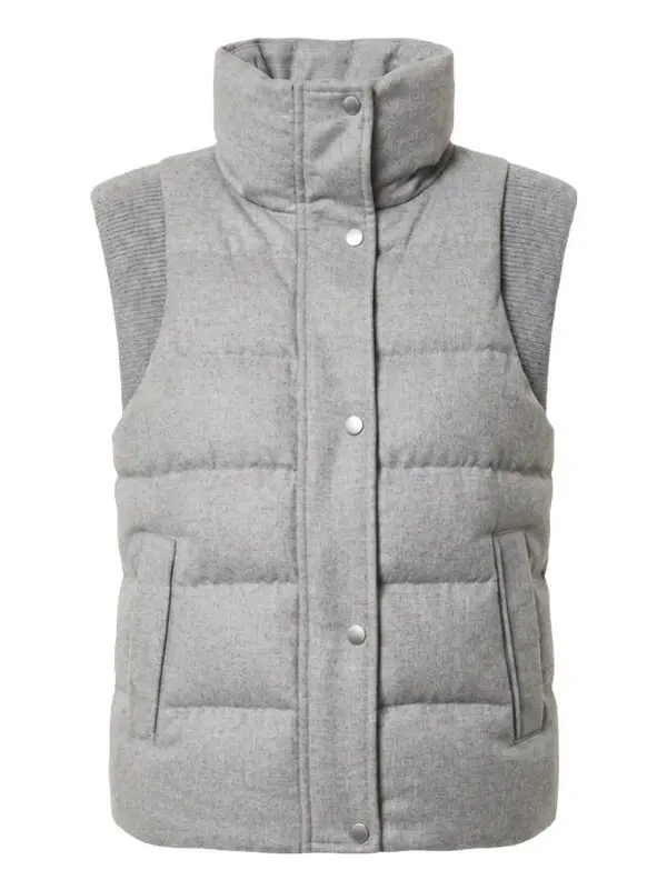Peserico High-neck Quilted Gilet - Grey