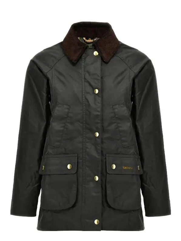 Barbour Modern Beadnell Collared Jacket With Corduroy Collar And Vented Back - Green