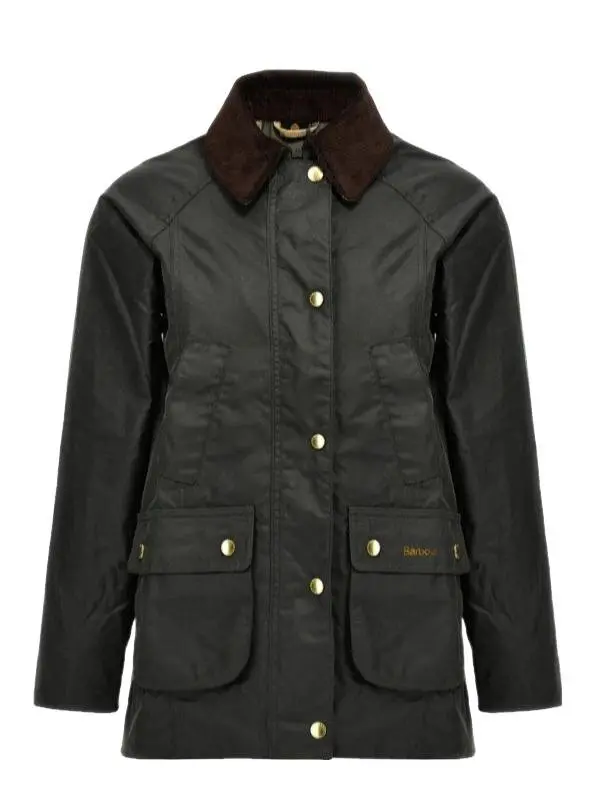 Barbour Modern Beadnell Collared Jacket With Corduroy Collar And Vented Back - Green