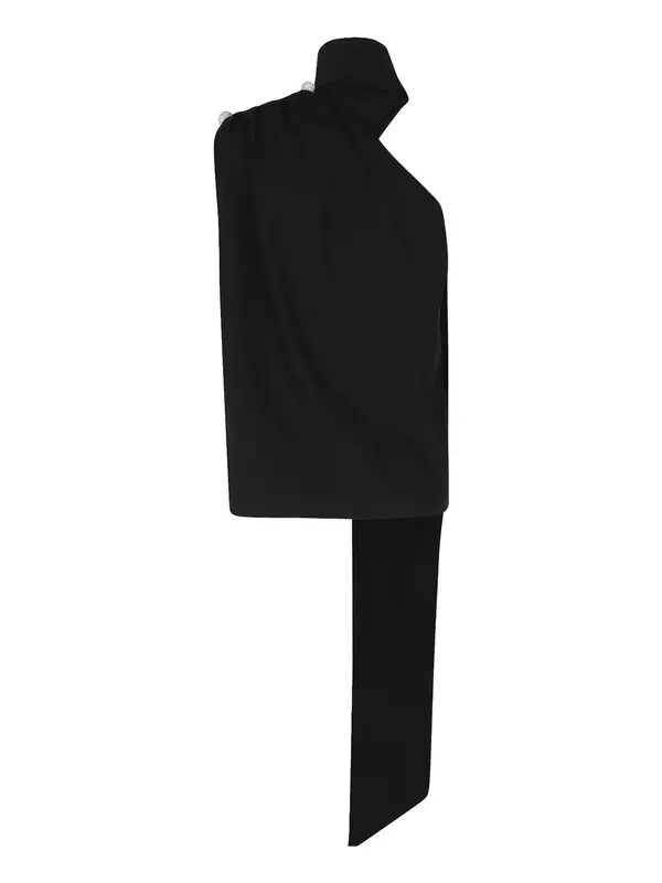 Giuseppe Di Morabito Sleeveless High Neck Top With Ribbon Ties - Black