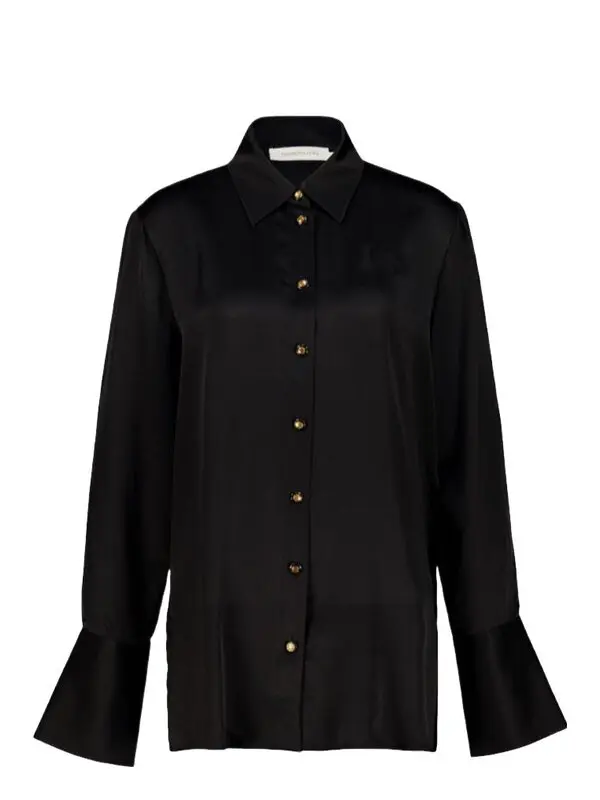 Zimmermann Long Sleeve Shirt With Oversized Cuffs - Black