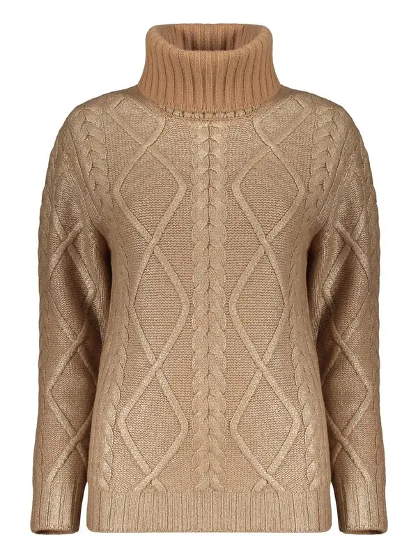 Herno Cable-knit Turtleneck Sweater - Beige