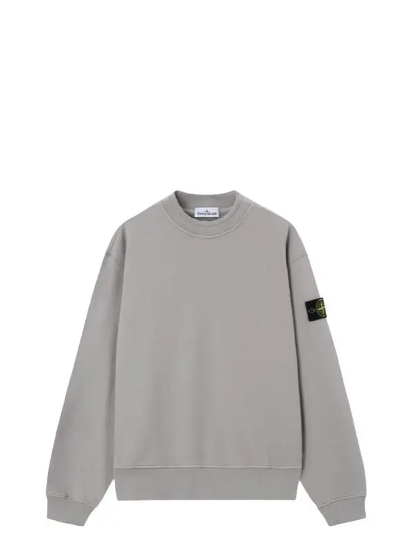 Stone Island Oversized Crewneck Sweatshirt With Ribbed Trims - Grey