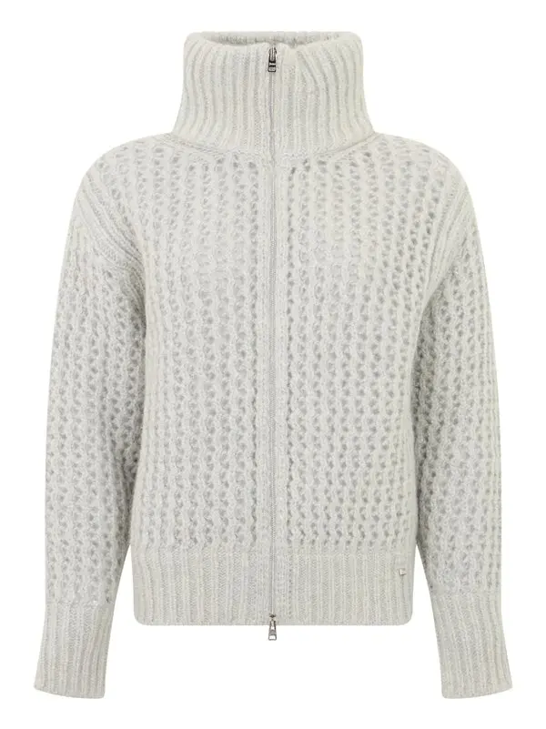 Herno High-neck Zip-up Sweater - Beige