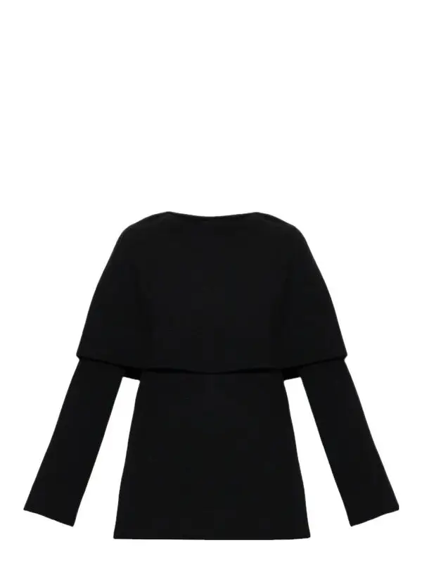 LISA YANG Jaylani Cape-overlay Knitted Sweater - Black