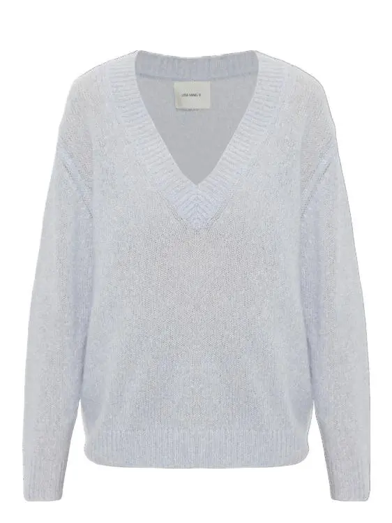 LISA YANG Leona V-neck Knitted Sweater - Blue