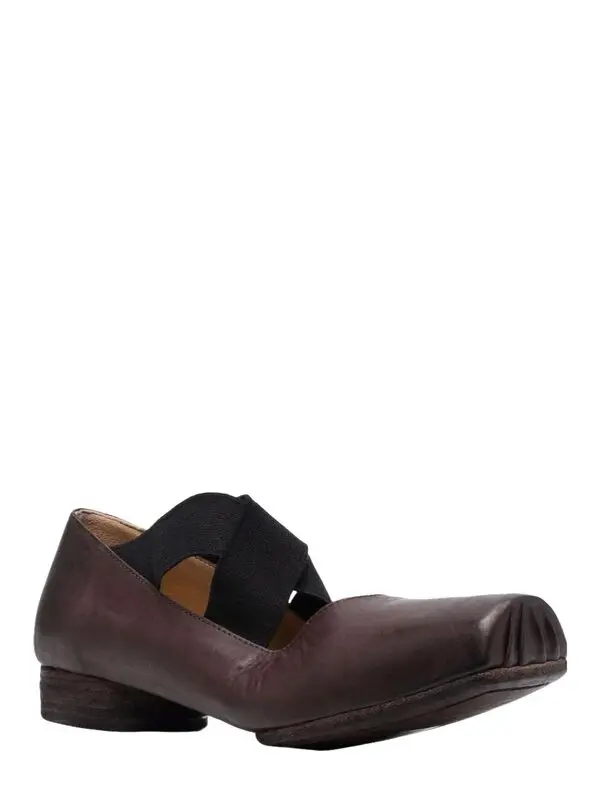 UMA WANG Square Toe Ballet Flats - Brown/black