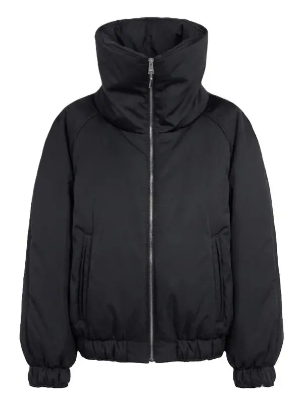 N.21 Zip-up Padded Jacket With High Collar - Black