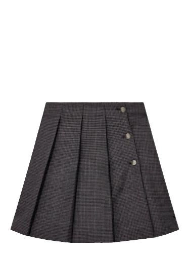 Emporio Armani Pleated Houndstooth Mini Skirt - Grey