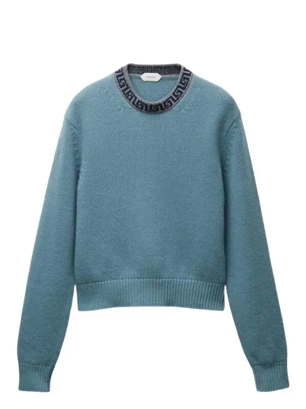 Versace Crewneck Knitted Jumper - Light Blue
